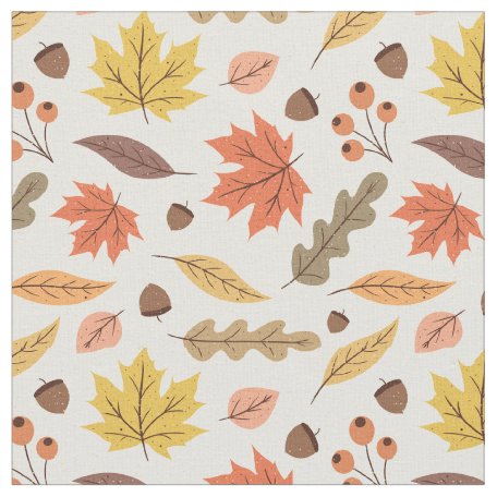 Fall Leaf Pattern Repeat Autumn Leaves Hand Drawn Fabric | Zazzle