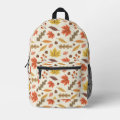 Colorful Autumn Leaf Fall Pattern Printed Backpack | Zazzle