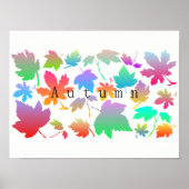 Colorful autumn leaves poster | Zazzle