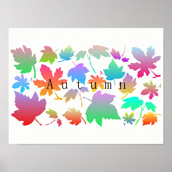 Colorful autumn leaves poster | Zazzle