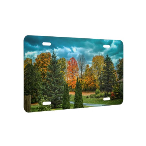Colorful Autumn Scenic Photo License Plate | Zazzle