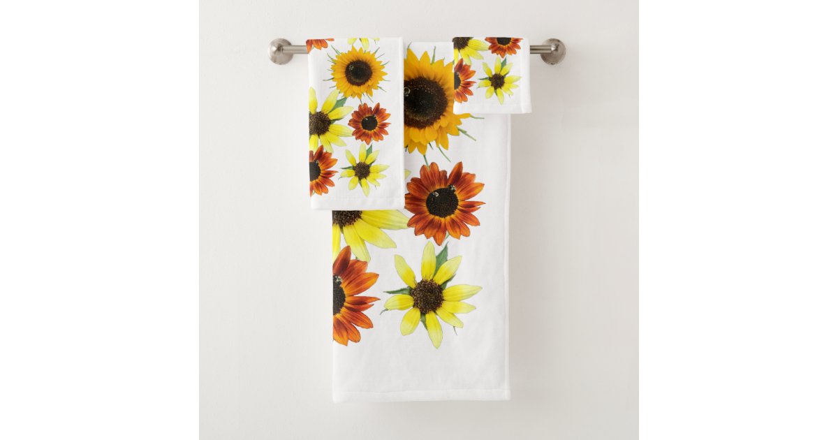 Colorful Autumn Sunflowers Photos Towel Set | Zazzle