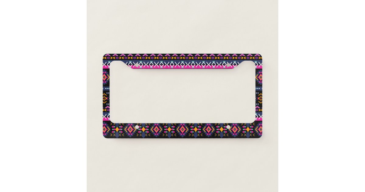 Colorful Aztec License Plate Frame | Zazzle