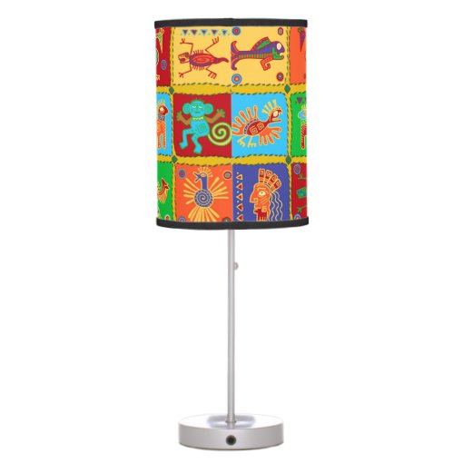 Colorful Aztec Mexican Animals Table Lamp | Zazzle