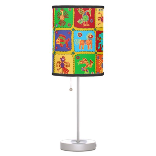 Colorful Aztec Mexican Animals Table Lamp | Zazzle
