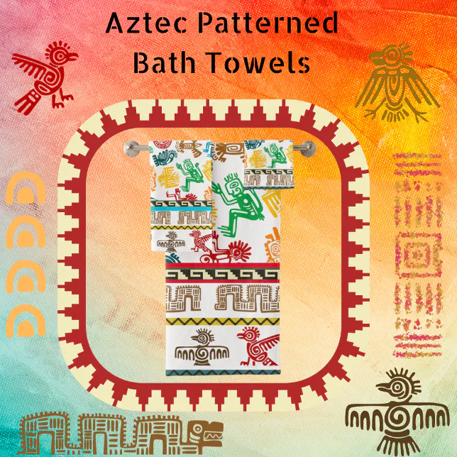 Colorful Aztec Pattern Towel | Zazzle