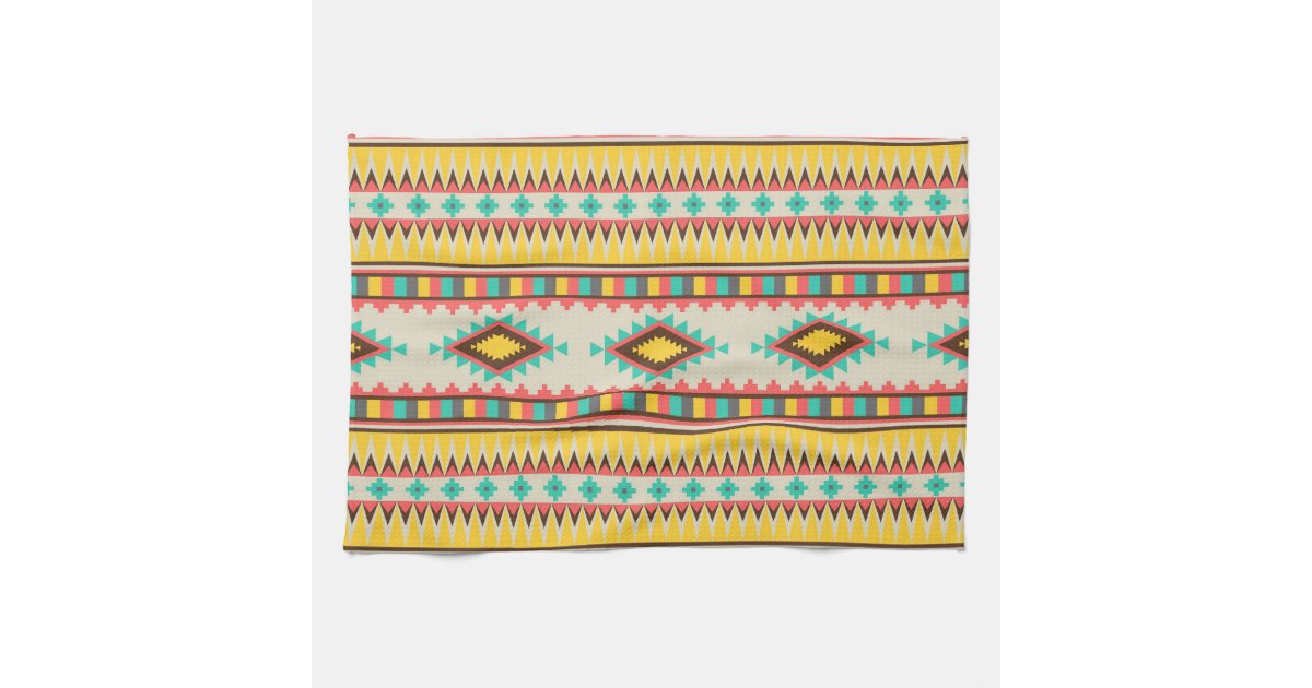 Colorful Aztec Tribal Native American Diamonds Towel | Zazzle