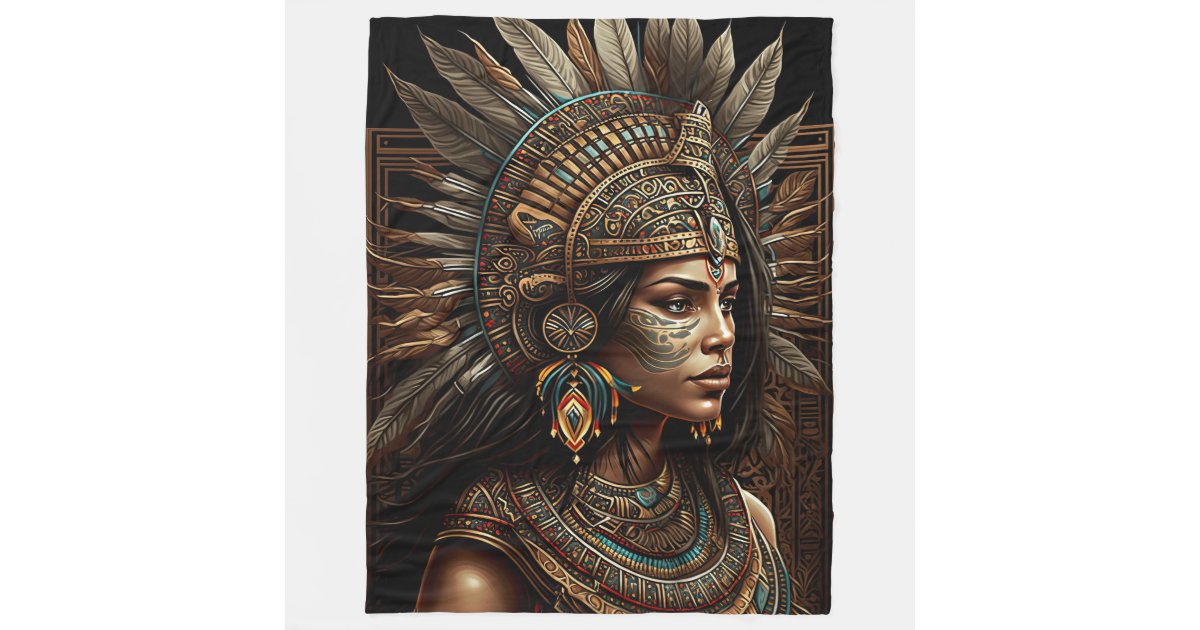 Colorful Aztec Warrior Princess Blanket | Zazzle
