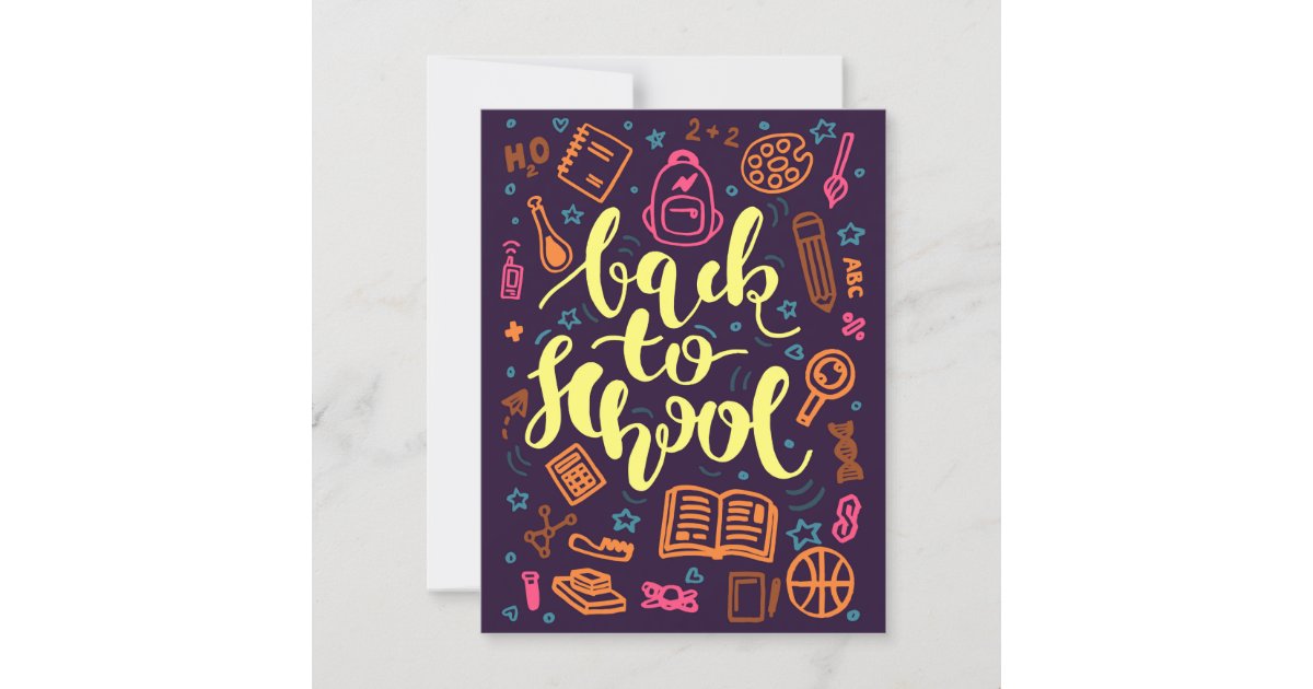 Colorful Back to School Education Card | Zazzle