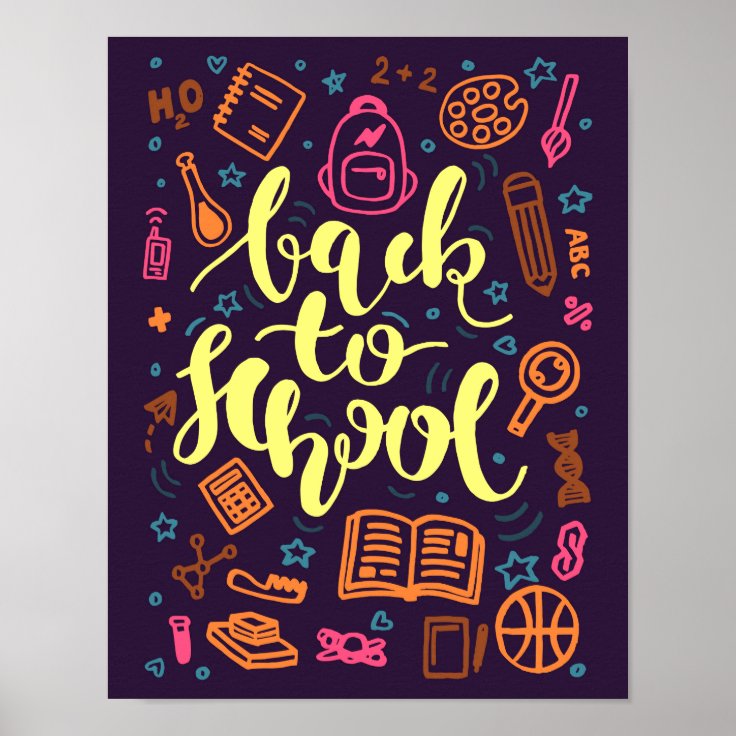 Colorful Back to School Education Poster | Zazzle
