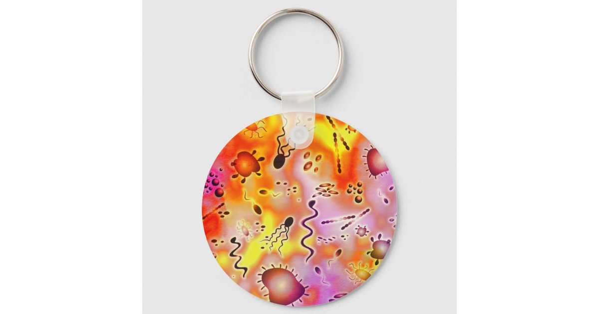 Colorful Bacteria Keychain | Zazzle