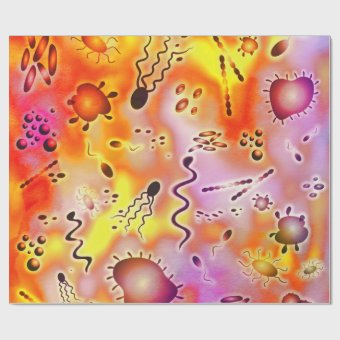 Colorful Bacteria Wrapping Paper | Zazzle
