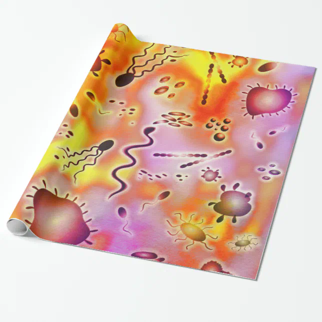 Colorful Bacteria Wrapping Paper | Zazzle