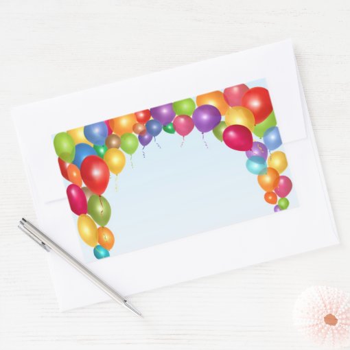 Colorful Balloon Arch Rectangular Sticker | Zazzle