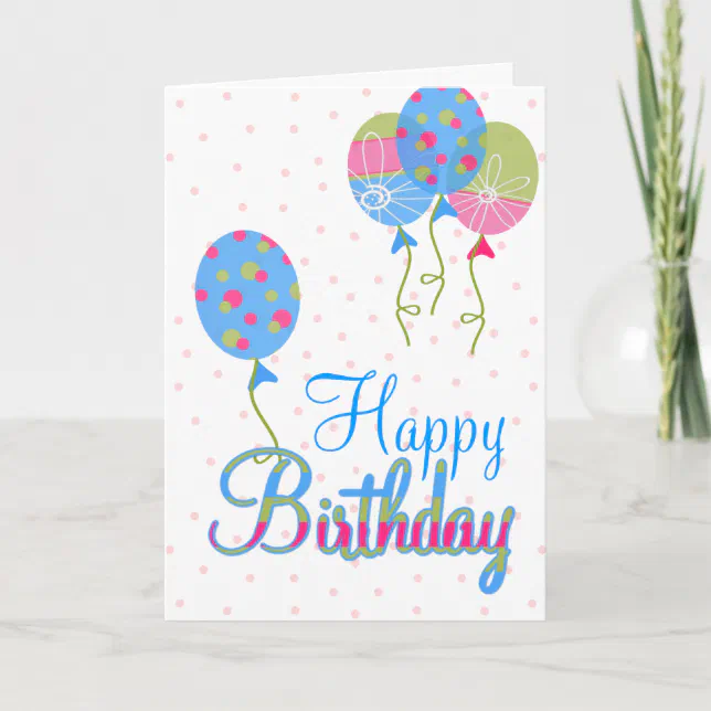 Colorful Balloons Birthday Greeting Card | Zazzle