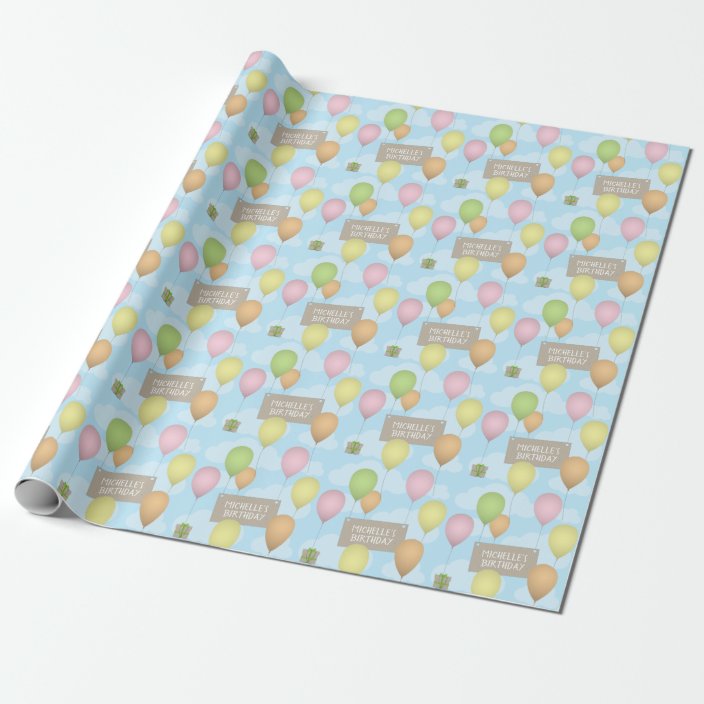 Colorful Balloons Birthday Pattern Wrapping Paper | Zazzle.com