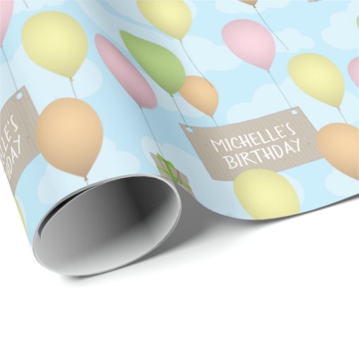 Colorful Balloons Birthday Pattern Wrapping Paper | Zazzle