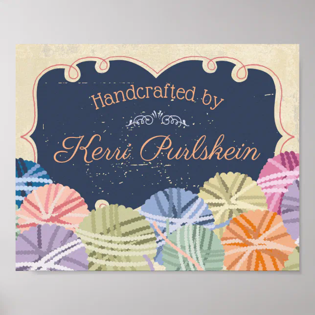 Colorful balls of yarn knitting crochet display poster | Zazzle