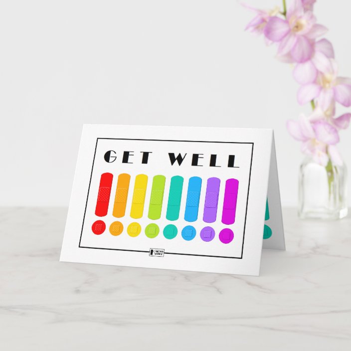 Colorful Band-Aids Get Well card | Zazzle.com
