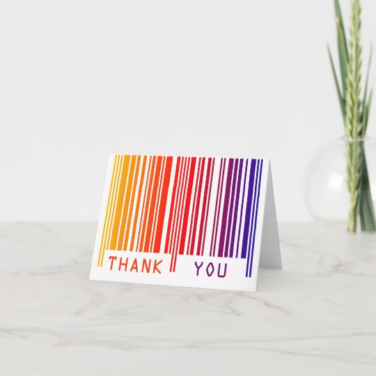Colorful Barcode Thank You Note Card | Zazzle.com
