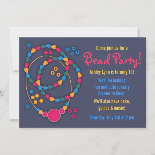Colorful Bead Jewelry Party Invitations | Zazzle.com