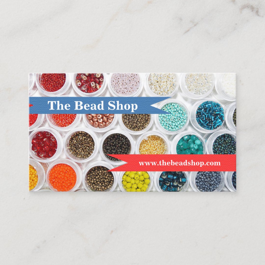Colorful Beads Handmade Jewelry Business Card | Zazzle