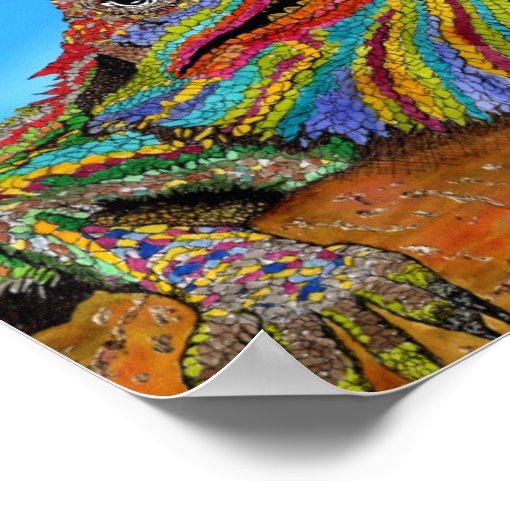 Colorful Bearded Dragon Poster - 10" x 8" | Zazzle