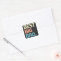 Colorful Best Big Bro Awesome Big Brother Square Sticker | Zazzle