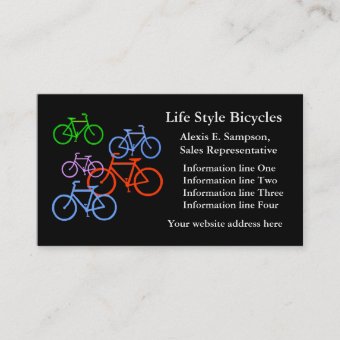 Colorful Bikes Bicycle Business Template Business Card | Zazzle