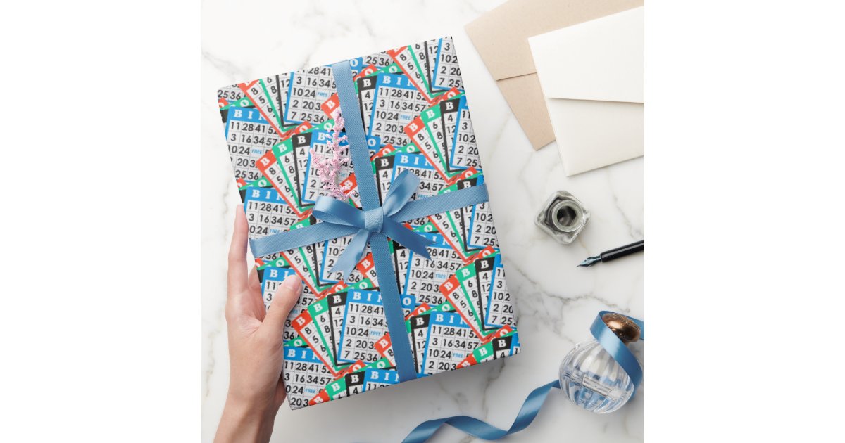 Colorful Bingo Card Collection Wrapping Paper | Zazzle