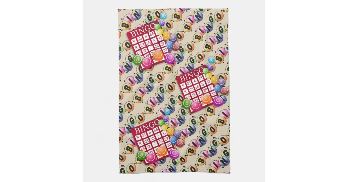 Colorful Bingo Cards Kitchen Towel | Zazzle