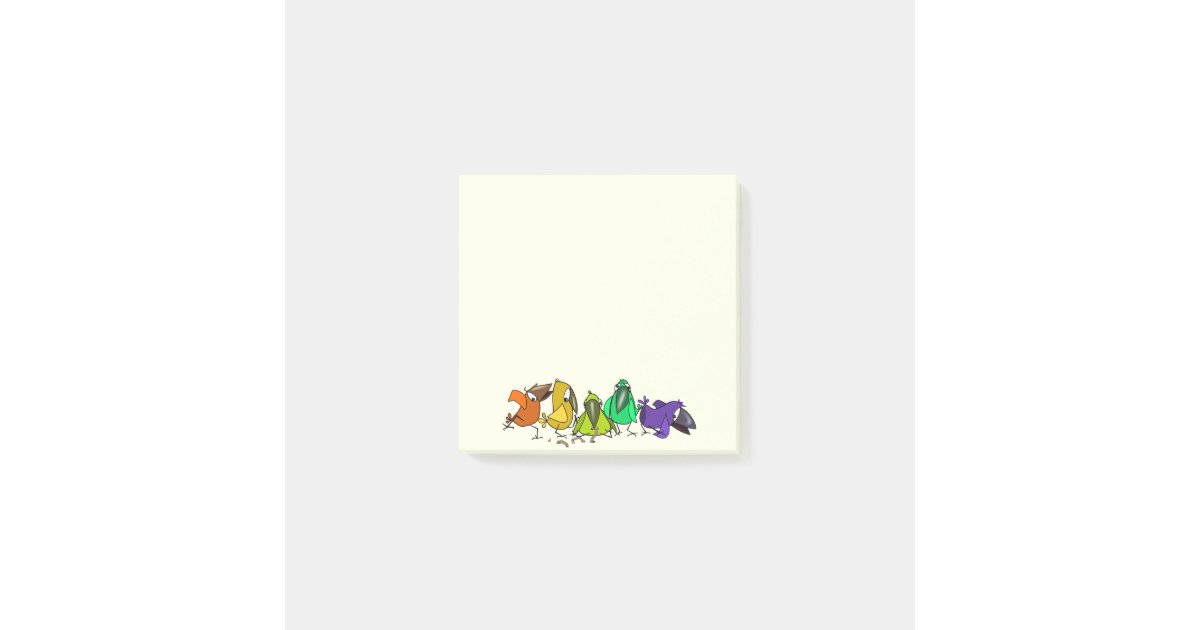 Colorful Birds Funny Post-it® Notes | Zazzle