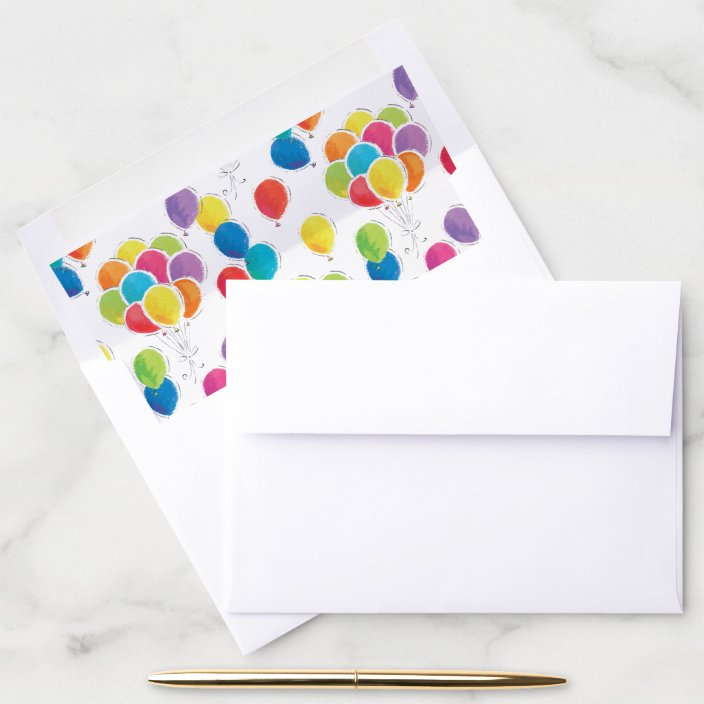 Colorful Birthday Balloons Envelope Liner | Zazzle.com