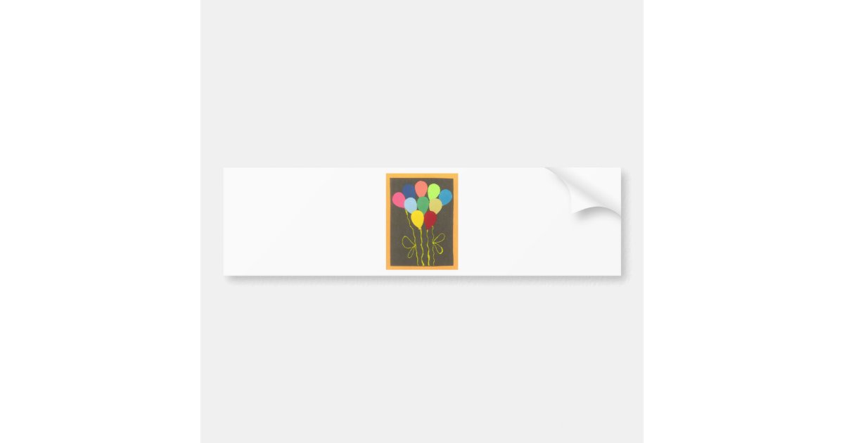 Colorful Birthday Balloons Graphic Art Design Bumper Sticker | Zazzle