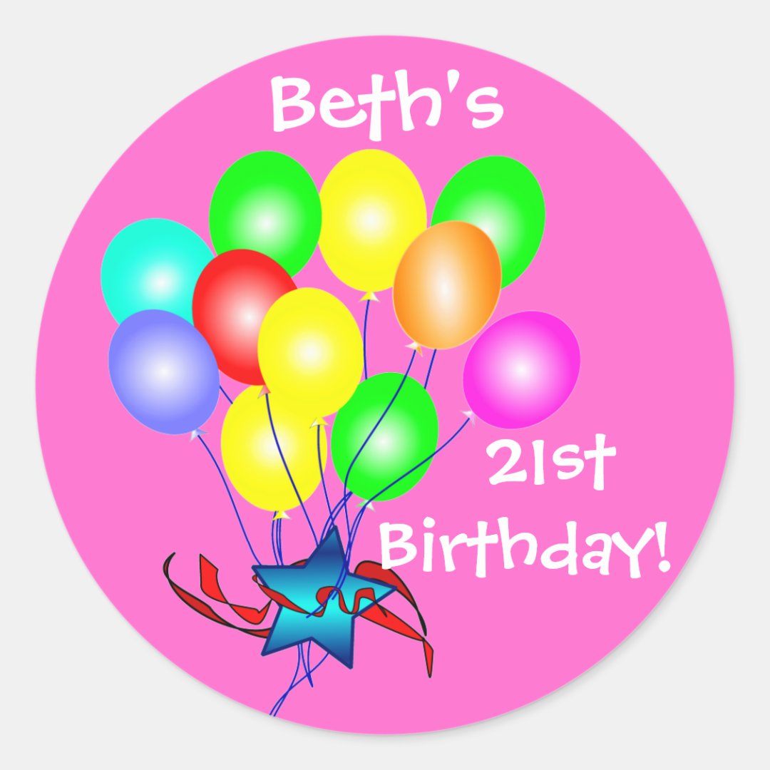Colorful Birthday Balloons Stickers | Zazzle