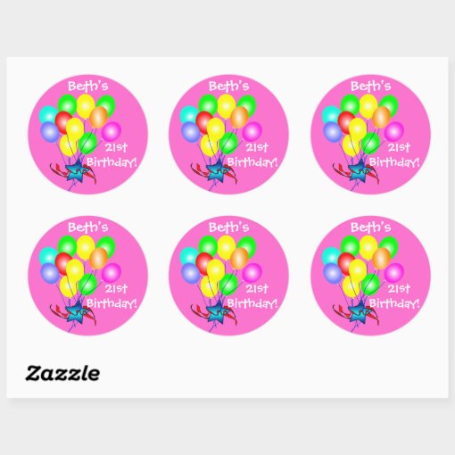 Colorful Birthday Balloons Stickers | Zazzle