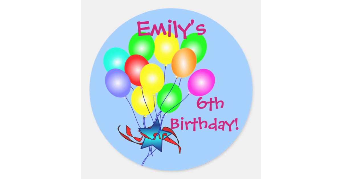 Colorful Birthday Balloons Stickers | Zazzle