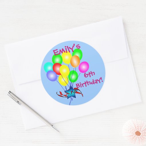 Colorful Birthday Balloons Stickers | Zazzle