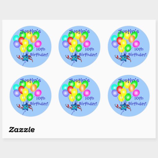 Colorful Birthday Balloons Stickers | Zazzle