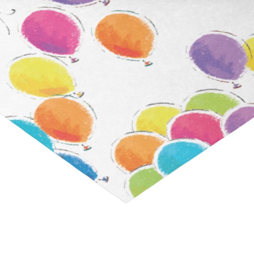 Colorful Birthday Balloons Tissue Paper | Zazzle