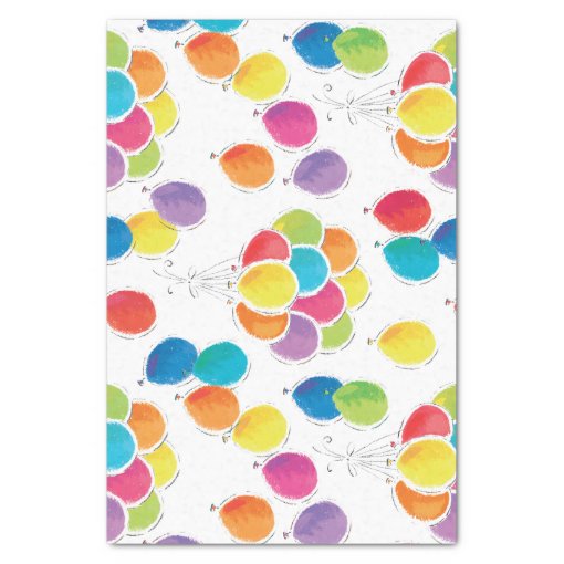 Colorful Birthday Balloons Tissue Paper | Zazzle