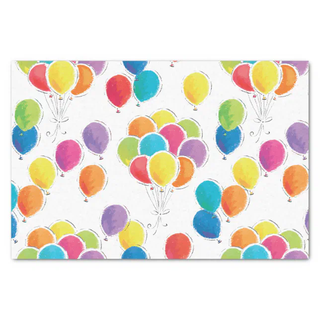 Colorful Birthday Balloons Tissue Paper | Zazzle