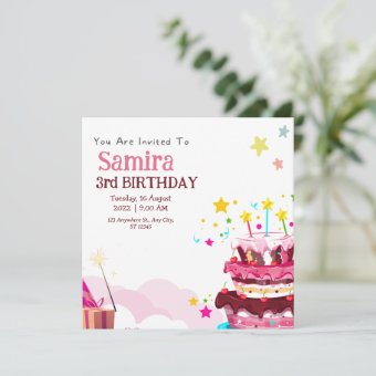 Colorful Birthday Party Invitation Card | Zazzle
