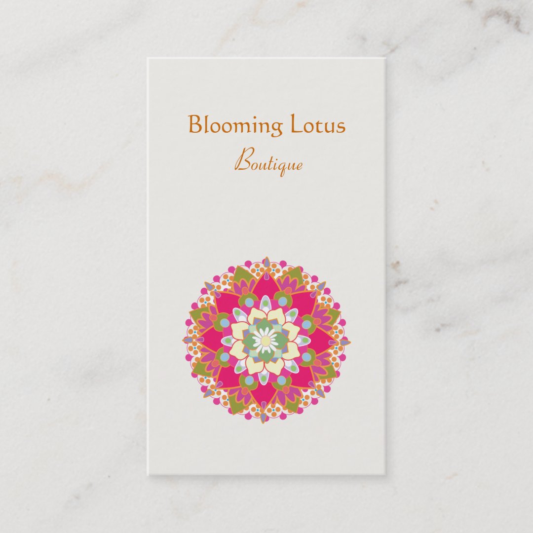Colorful Blooming Lotus Flower Business Card | Zazzle
