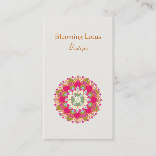 Colorful Blooming Lotus Flower Business Card | Zazzle