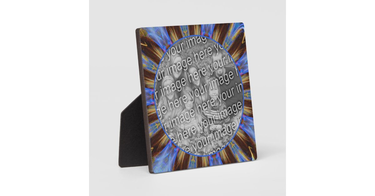 Colorful Blue Abstract Create Your Own Photo Plaque | Zazzle