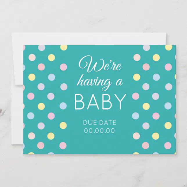 Colorful Blue Baby Announcement | Zazzle
