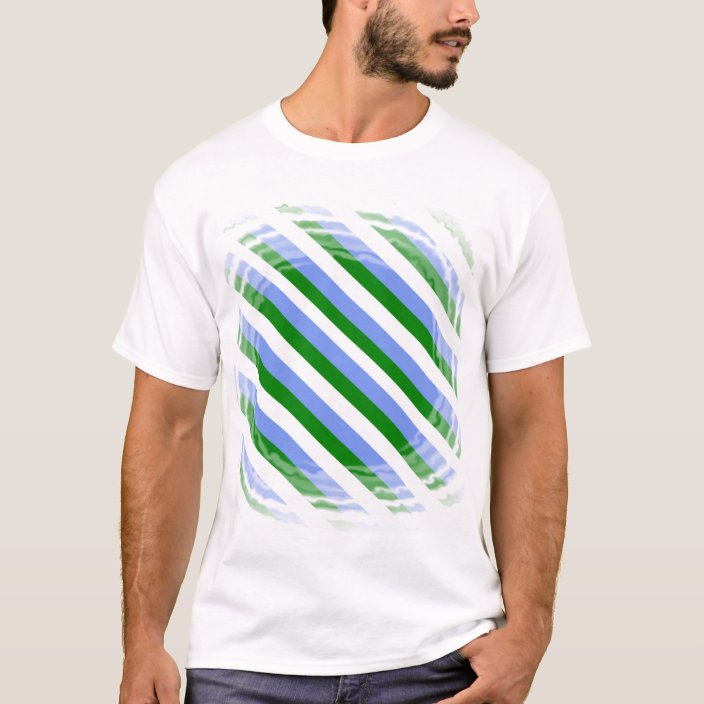 Colorful Blue, Green Diagonal Stripes T-Shirt | Zazzle.com