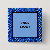 Colorful Blue Photo Frame Button | Zazzle