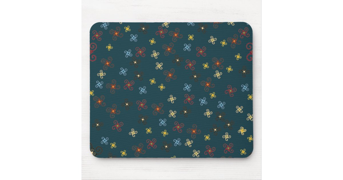 Colorful Blue Red Green Yellow Brown Pinwheels Mouse Pad | Zazzle